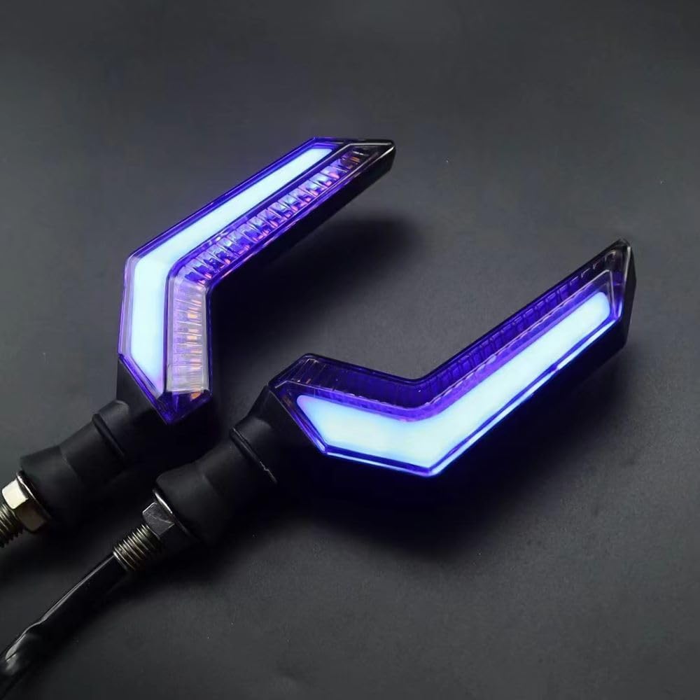 Amazon.com: Mailaier Universal Motorcycle LED Turn Signal Blade Shaped ...