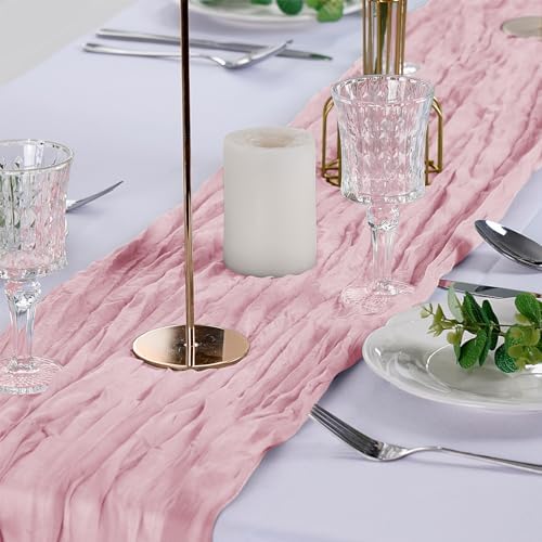 Amazon.com: 6 Pieces Dusty Pink 10FT Cheesecloth Table Runner Boho ...