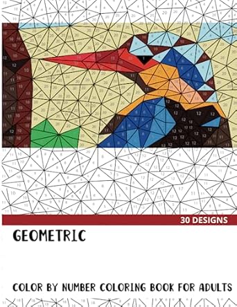 Geometric Birds Color by Number Coloring Book: Coloring Book for Adults ...