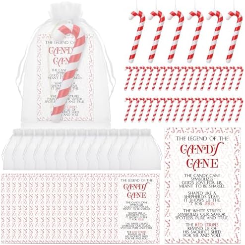 Amazon.com: 36 Sets Christmas Candy Cane Hanging Ornaments Gifts ...