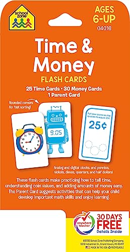 Snapklik.com : Time & Money Flash Cards - Ages 6 And Up, 1st Grade, 2nd ...