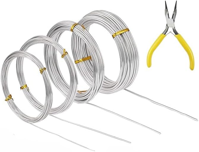 4 Rolls Silver Aluminum Craft Wire,Flexible Bendable Craft Metal Wire ...
