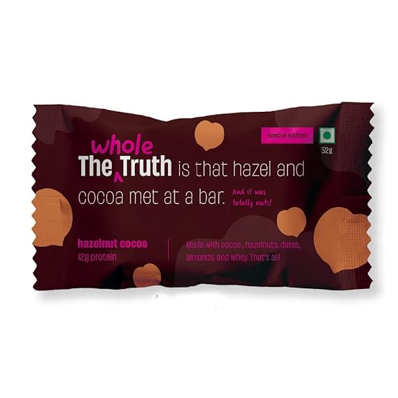 The Whole Truth - Hazelnut Cocoa Protein Bar with 12g Protein (Pack of ...