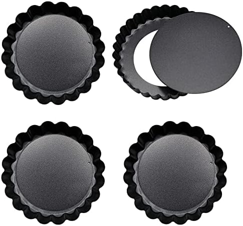 XUELIYUN 4 Pcs Tart Tins with Loose Base Removable Bottom Mini Tart ...