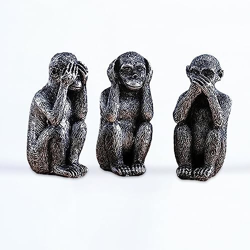 Amazon.com: Wanwanzi 3 Wise Monkeys Statue Set - Hear No Evil See No ...