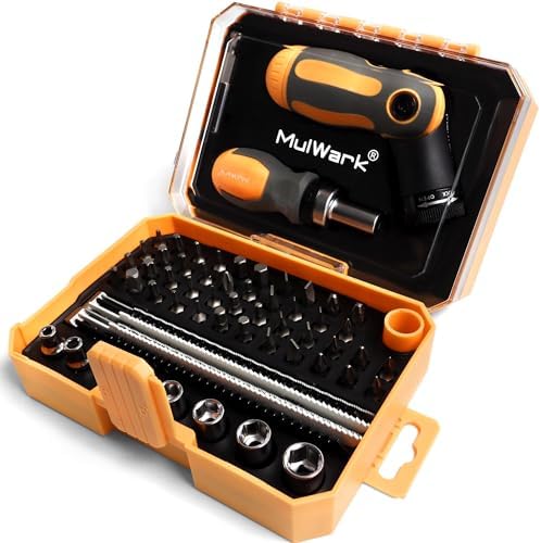Amazon.com: MULWARK Ratcheting Screwdriver Bits & Socket Set, 61 pcs ...