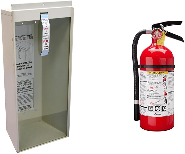 Kidde Fire Extinguisher Cabinet 5lb Surface Mount & Pro 210 2A:10-B:C ...