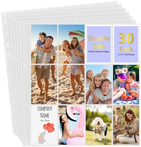 Amazon.com: 30 Pack 2x3 Photo Sleeves, 12-Pocket Clear Sheet Protectors ...