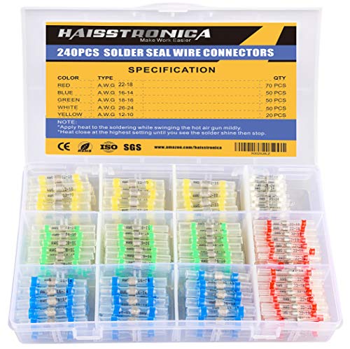 Haisstronica 240PCS Solder Seal Wire Connectors,Waterproof Wire ...