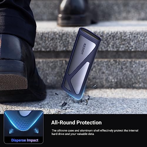 UGREEN M.2 NVMe and SATA SSD Enclosure, [Tool-free] USB 3.2 Gen2 10Gbps ...