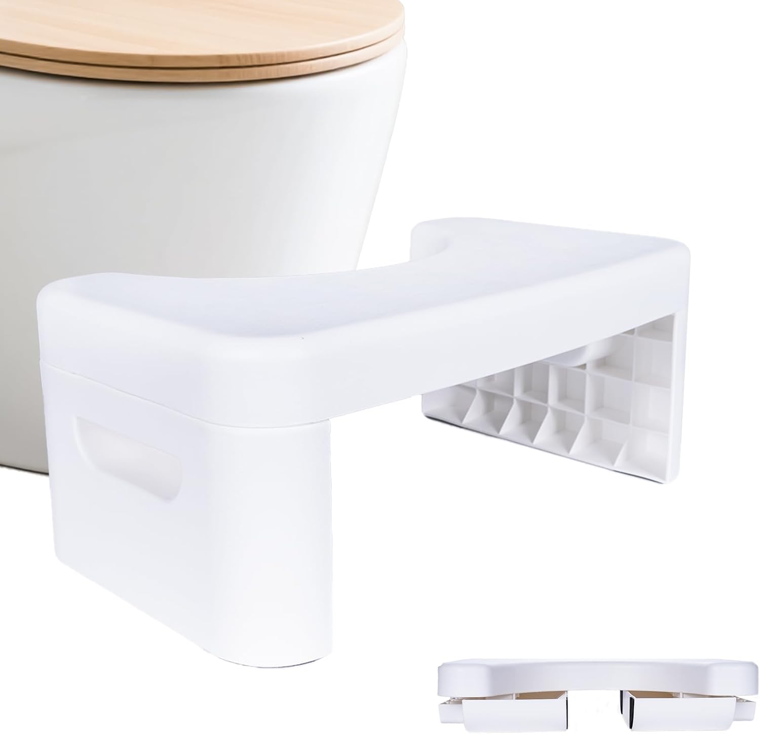 Amazon.com: 7 inch Folding Toilet Stool,White Foldable Bathroom Potty ...