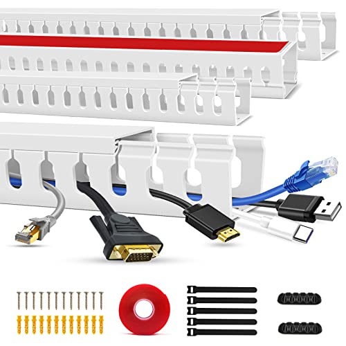 Cable Trunking Raceway Kit, Open Slot Wire Trunking for TV Cables ...