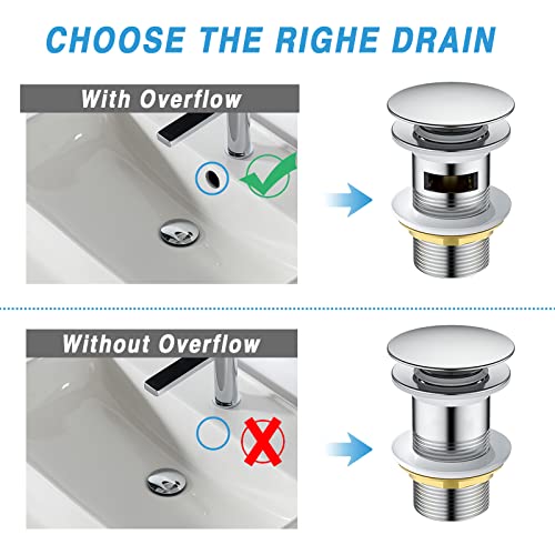 Universal Sink Drain Fitting with Overflow Drain Plug for Sink Kitchen ...