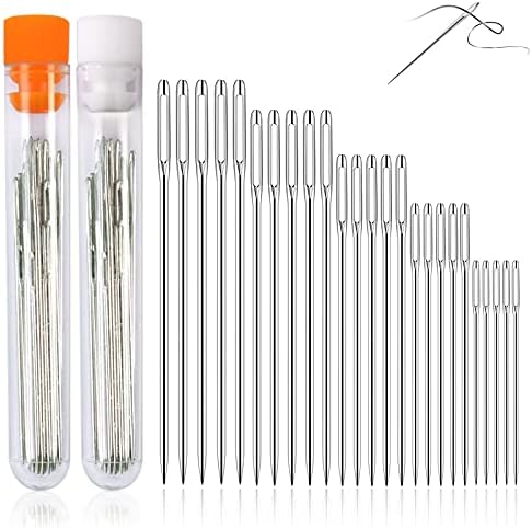 Sewing Needles Large Eye Sharp Point, 25pcs Large Eye Stitching Needles ...