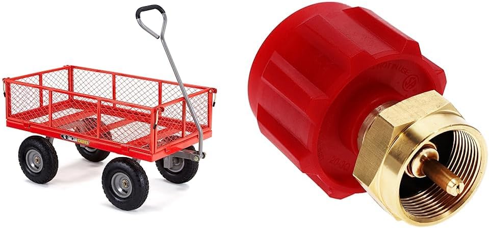 Amazon.com : Gorilla Carts GOR800-COM 800 Pound Steel Utility Cart, Red ...