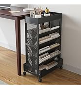 Amazon.com: COVAODQ COAVODQ Book Cart with Wheels Mobile Bookshelf ...