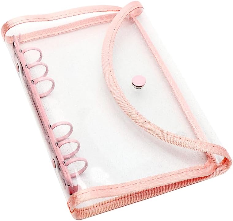 Amazon.com : Pink A6 Binder 6 Ring Glitter PVC Budget Binder with Snap ...
