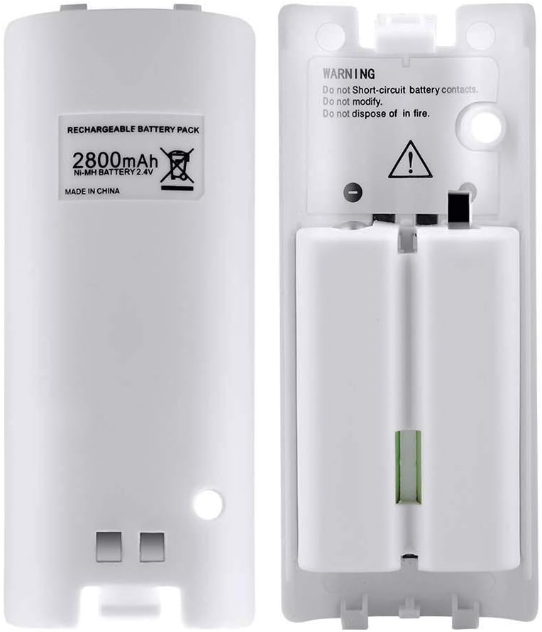 Amazon.com: NIFERY Wii Remote Batteries Rechargeable, 2 Pack 2800mAh ...