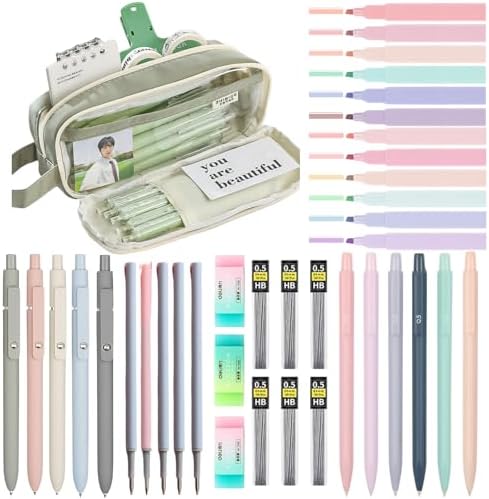 38 Pcs Stationery Set, Back to School Supplies with Large Capacity ...