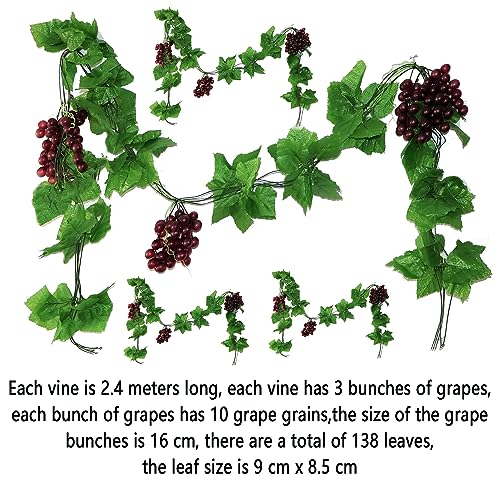 4 x Artificial Plastic Grape, Artificial Grape Vines, Artificial ...