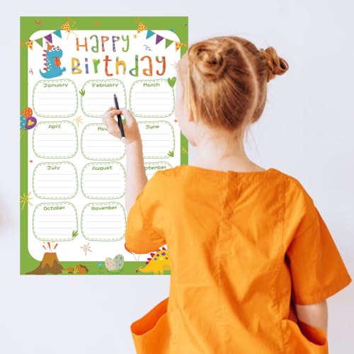 Snapklik.com : Dinosaur Birthday Chart Poster, 17 X 11 Inch, Classroom ...