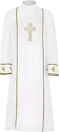 Amazon.com: Cosearlm White Priest Robe Cassock Church Robe Choir ...