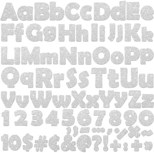 Amazon.com: Qyeahkj 260Pcs Glitter Silver Bulletin Board Letters for ...