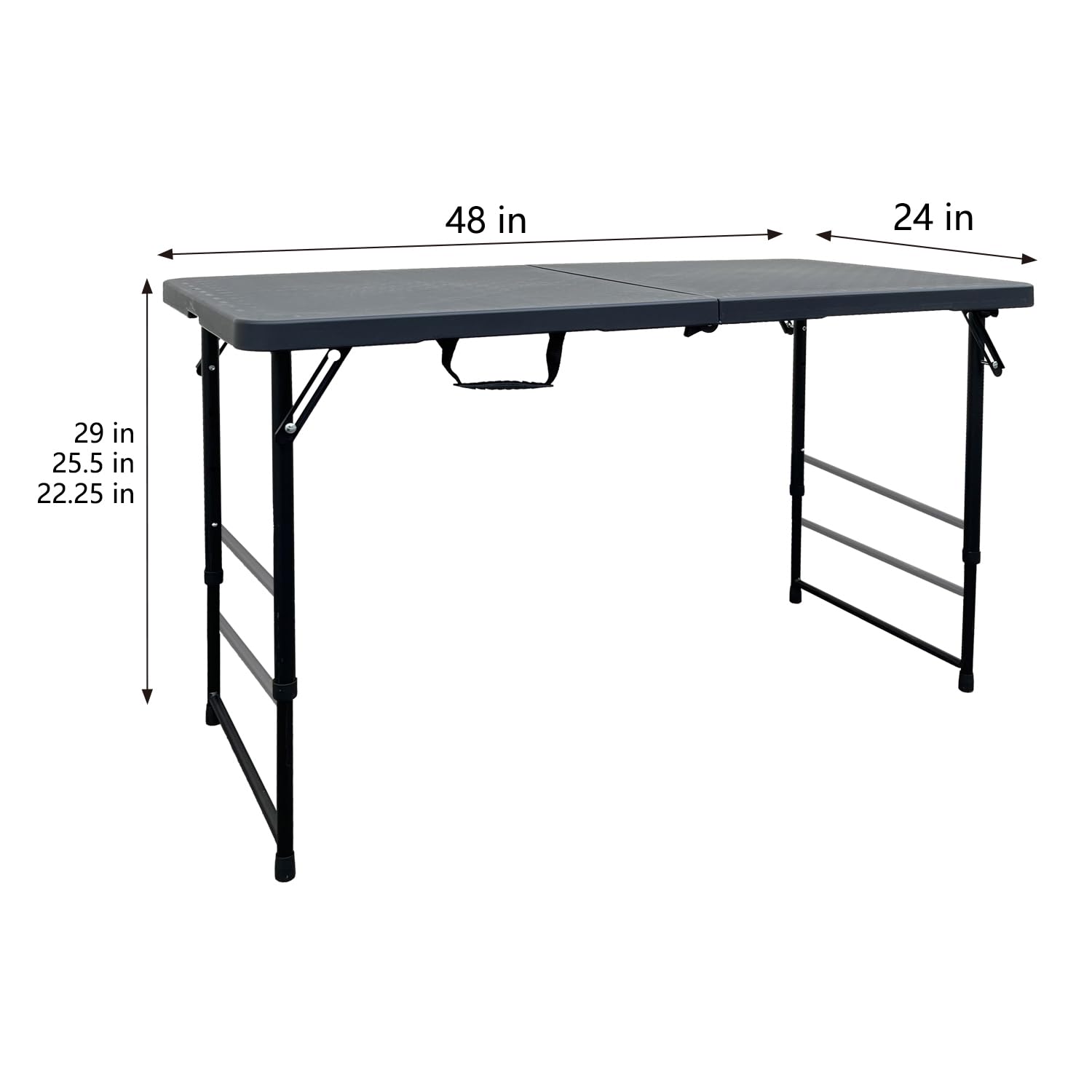 Alextend Folding Table, 48 Inch x 24 Inch Portable Plastic Table ...