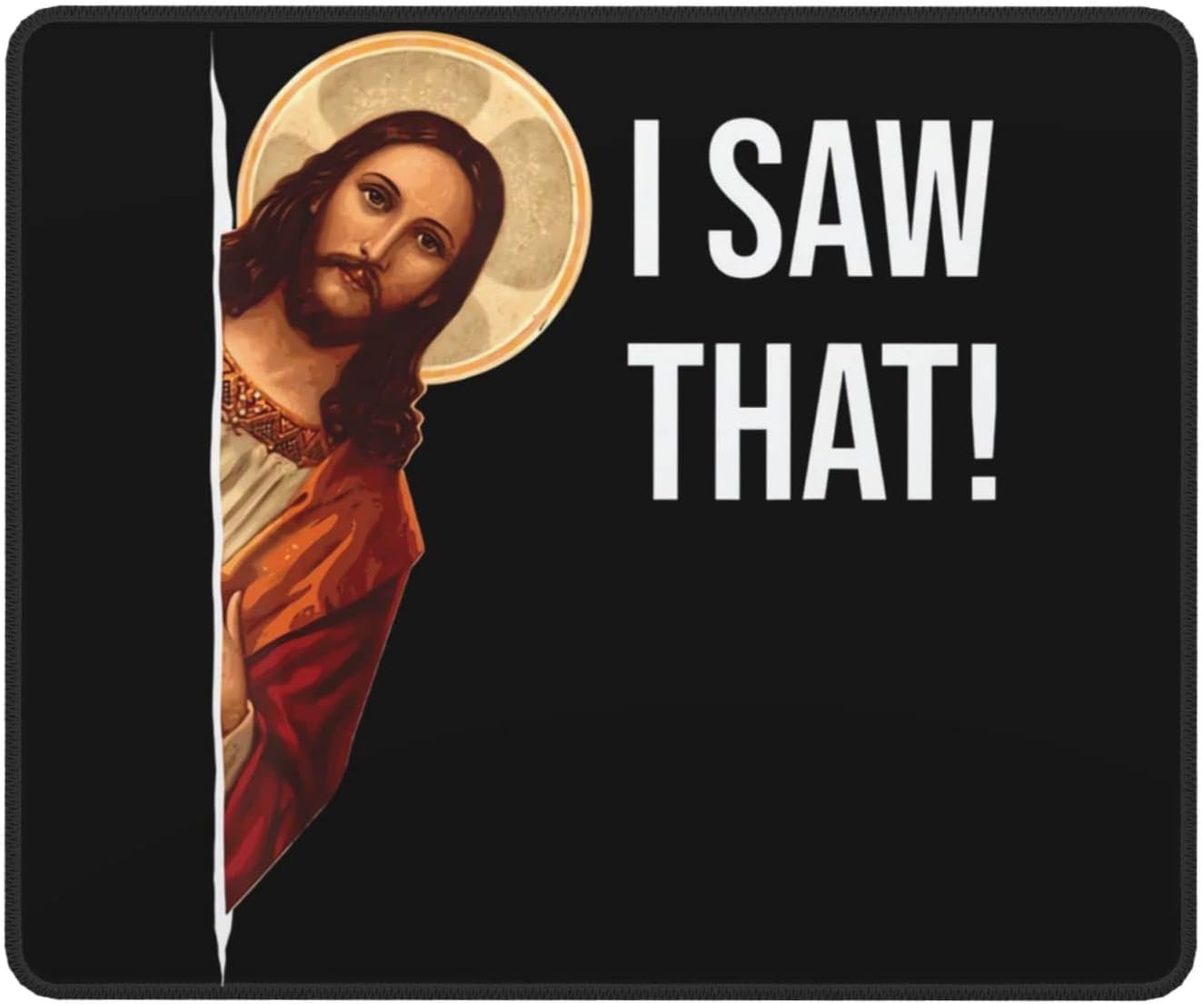Amazon.com: Funny Christian Mouse Pad Jesus Black Mousepad for Desk ...