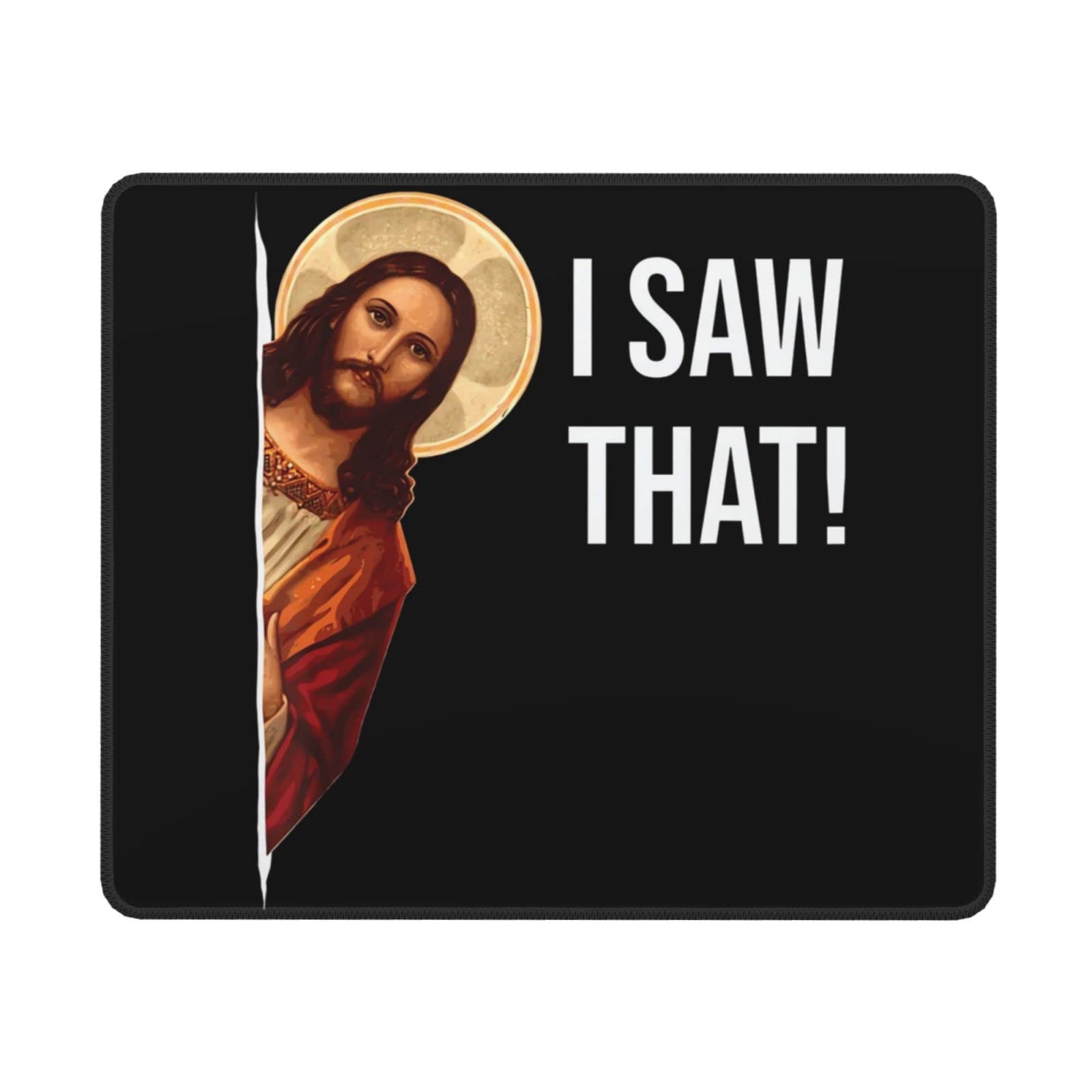 Amazon.com: Funny Christian Mouse Pad Jesus Black Mousepad for Desk ...