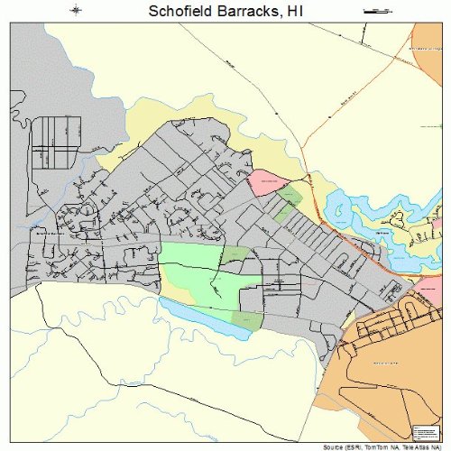 Amazon.com: Large Street & Road Map of Schofield Barracks, Hawaii HI ...