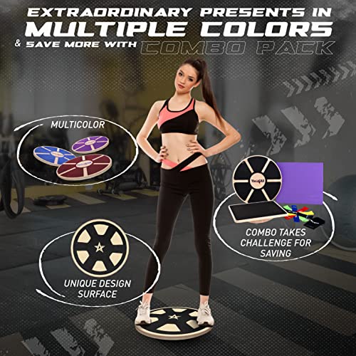 Snapklik.com : Yes4All Versatile Wooden Wobble Balance Trainer Board