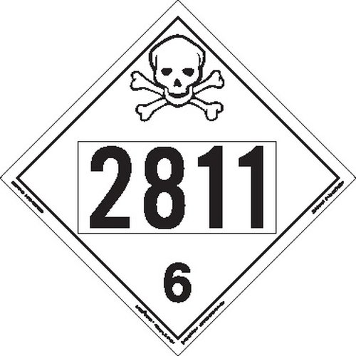 Labelmaster ZVR52811 UN 2811 Toxic/Poison Hazmat Placard, Removable ...
