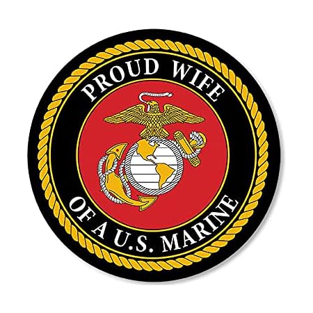 Amazon.com: Round Proud Wife of A US Marine Sticker (Married Vinyl ...
