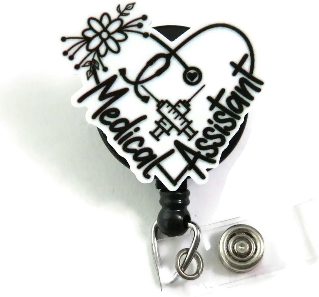 Amazon.com: Medical Assistant Badge Reel, CMA Retractable ID Badge ...