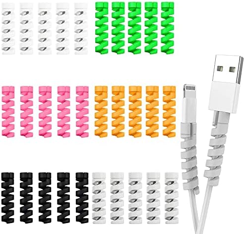 Protector de Cable de Cargador de Silicona 30 Piezas, Diseño Espiral ...