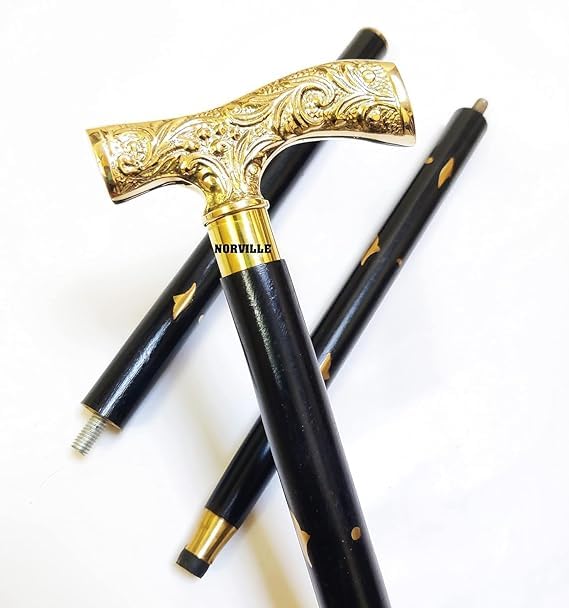 junnu wood creation Wooden Craft Walking/Cane Stick with Base Rubber ...