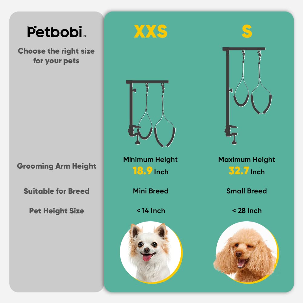Petbobi Foldable Dog Grooming Arm with Clamp and Dual No Sit Haunch ...