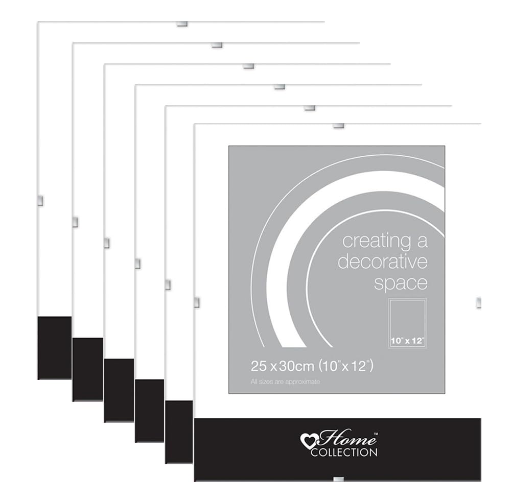 Pack of 6-10”x12” Inch Glass Clip Frame, Poster Frame 25cm x 30cm ...