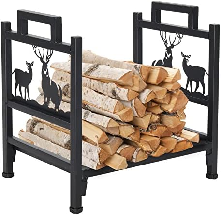 Amazon.com : Guangshuohui Firewood Rack Outdoor, 17.72" Metal Log ...