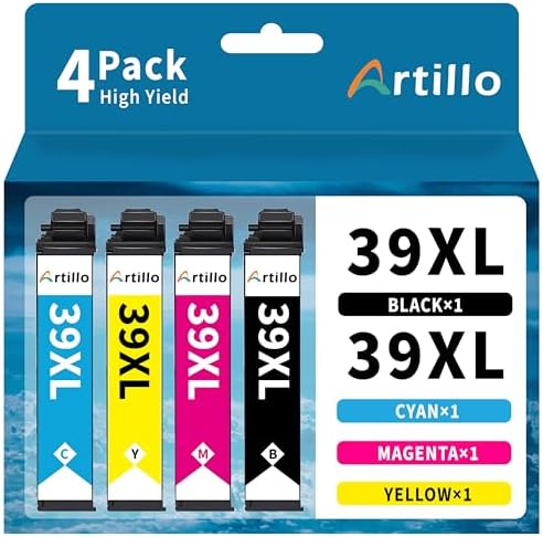 Artillo 39XL Ink Cartridges Compatible for Epson 39XL Ink Cartridges to ...
