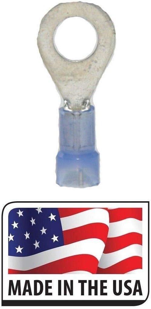 Amazon.com: Natural Page (100) 16-14 Blue Nylon Ring Terminal #4 or #6 ...