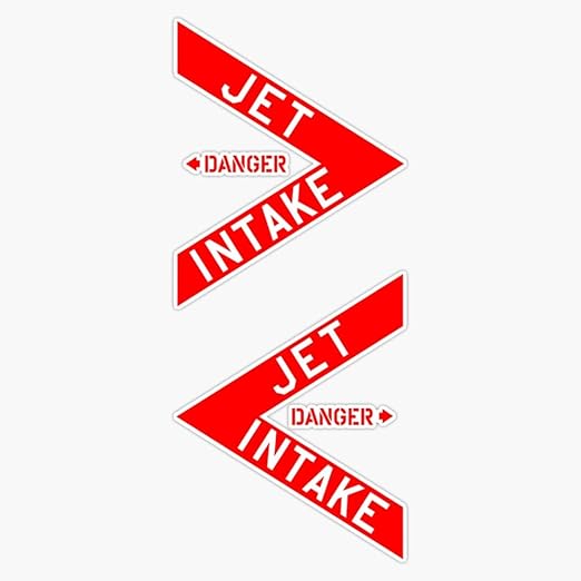 Amazon.com: Danger Jet Intake, Jet Fighter Warning Sign 2 Sides 2 ...
