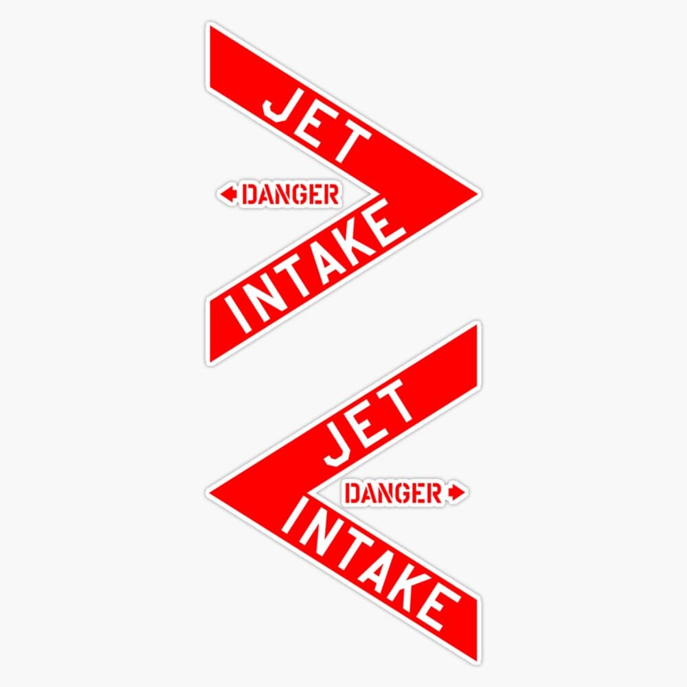 Amazon.com: Danger Jet Intake, Jet Fighter Warning Sign 2 Sides 2 ...