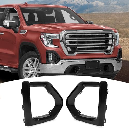Amazon.com: labwork Front Bumper Fog Light Outer Bezel Cover Black ...