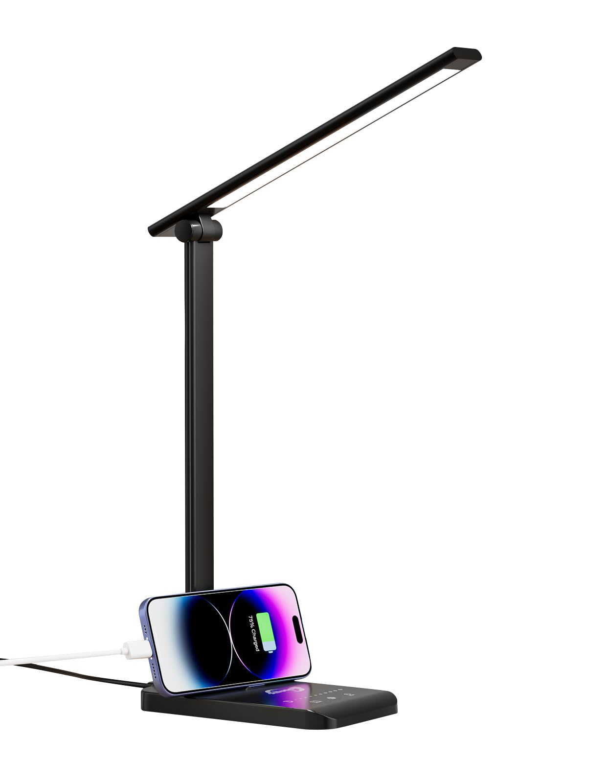 Woputen Desk lamp, Dimmable Table lamp with USB Charging Port, 5 Light ...