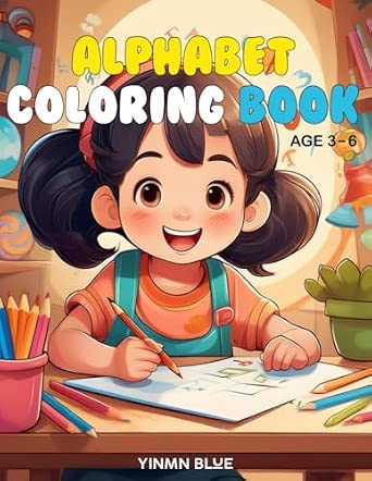 50 alphabet coloring book: English study alphabet coloring book for ...
