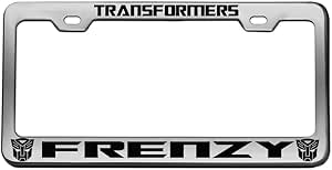 Amazon.com: Transformers Frenzy Chrome License Plate Frame Tag Black ...