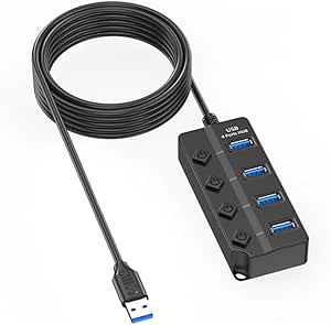 Universal 7/4 Port USB Hub Individual LED Indicator for Home and Office ...