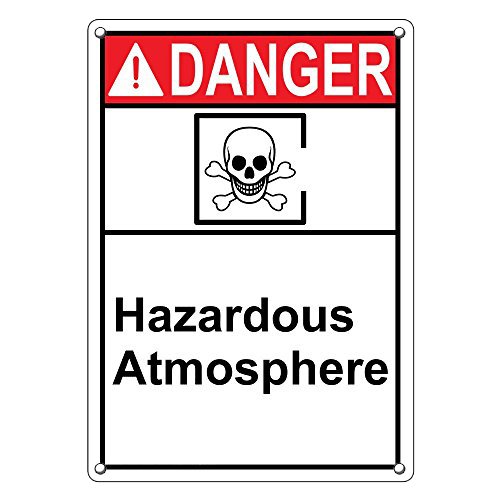 Weatherproof Plastic Vertical ANSI Danger Hazardous Atmosphere Sign ...